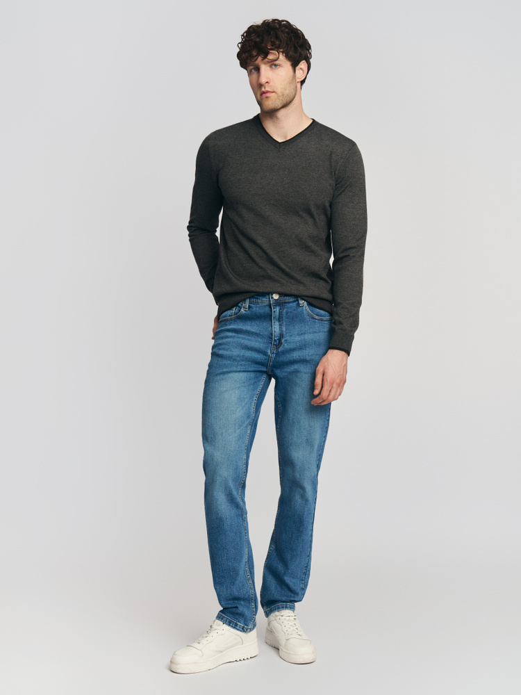 Джинсы Мужской Zolla голубой слим Хлопок, Эластан, размер 52 Средняя, рост 182-188 Китай ...