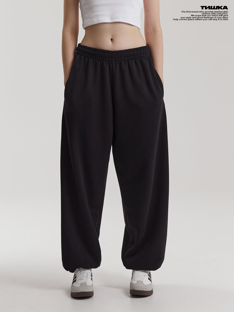Брюки Женский Tishka черный, глубокий черный Хлопок, Полиэстер ...
