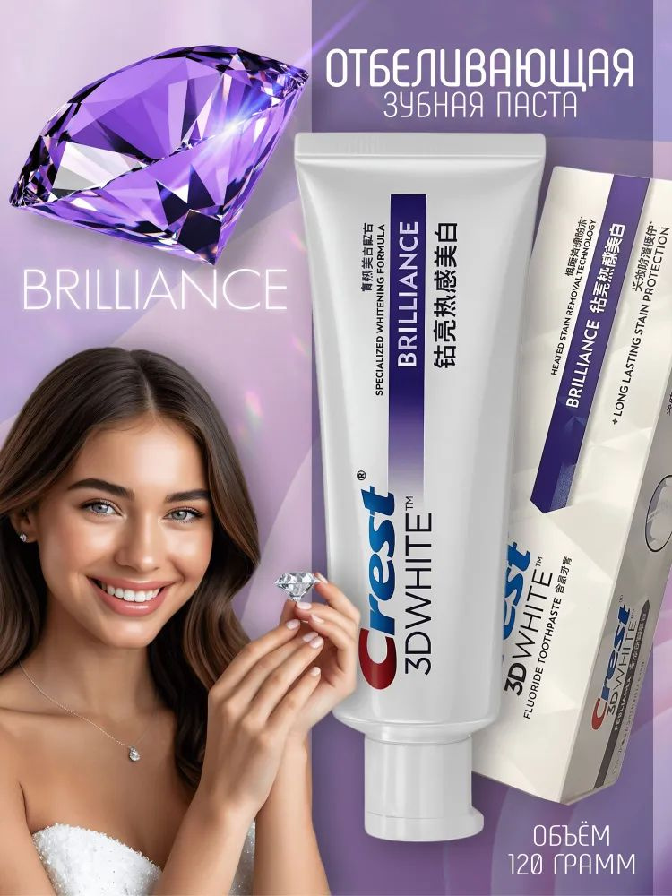 Зубная паста профессиональная отбеливающая Crest 3D White Brilliance ...