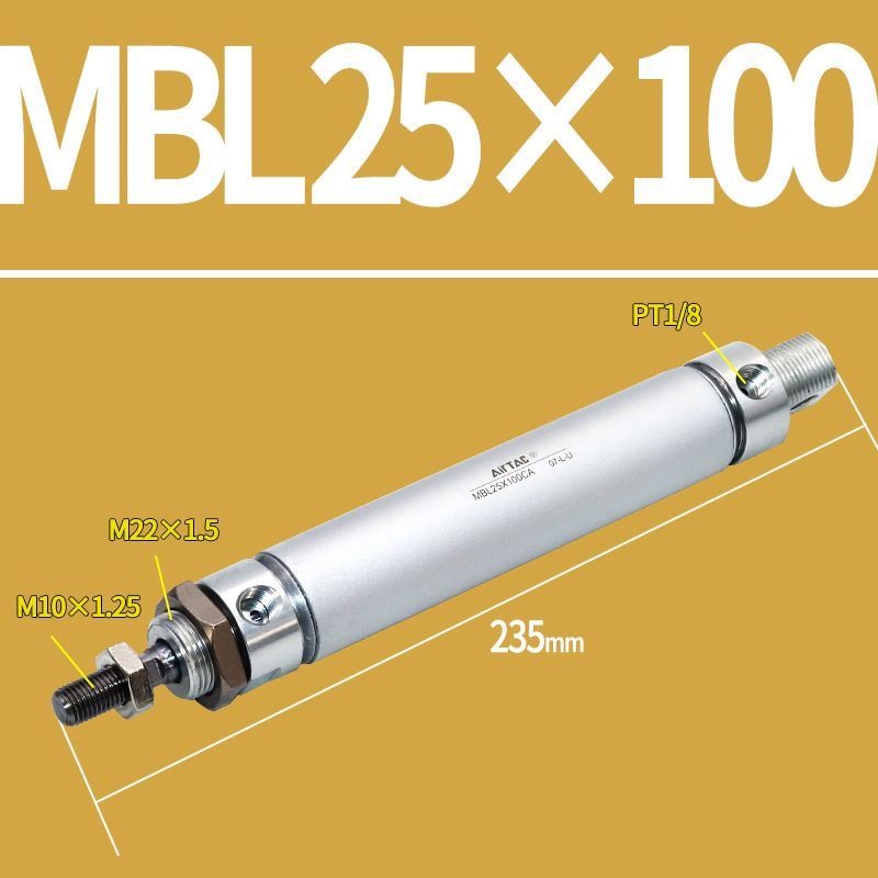 Пневмоцилиндр MBL25x100CA, универсальный пневмоцилиндр серии MAL/MBL ...