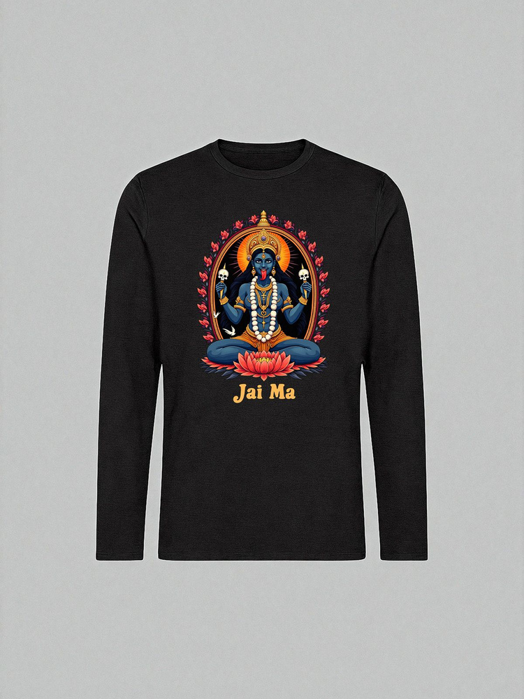 Лонгслив Мужской, Женский CherryPie черный Длинный, размер 54, 56 Хлопок прямой Повседневный ...