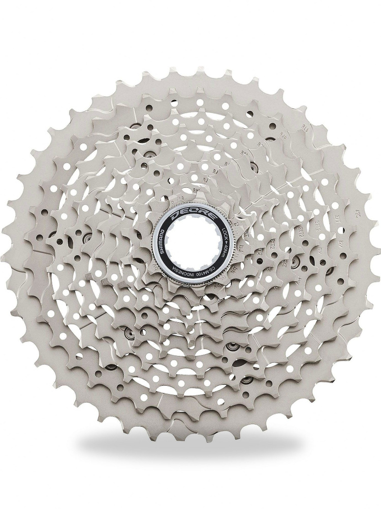 Кассета Shimano Deore CS-M4100 10-скоростная, 11-42T, сталь, серебристая + съемник в комплекте ...