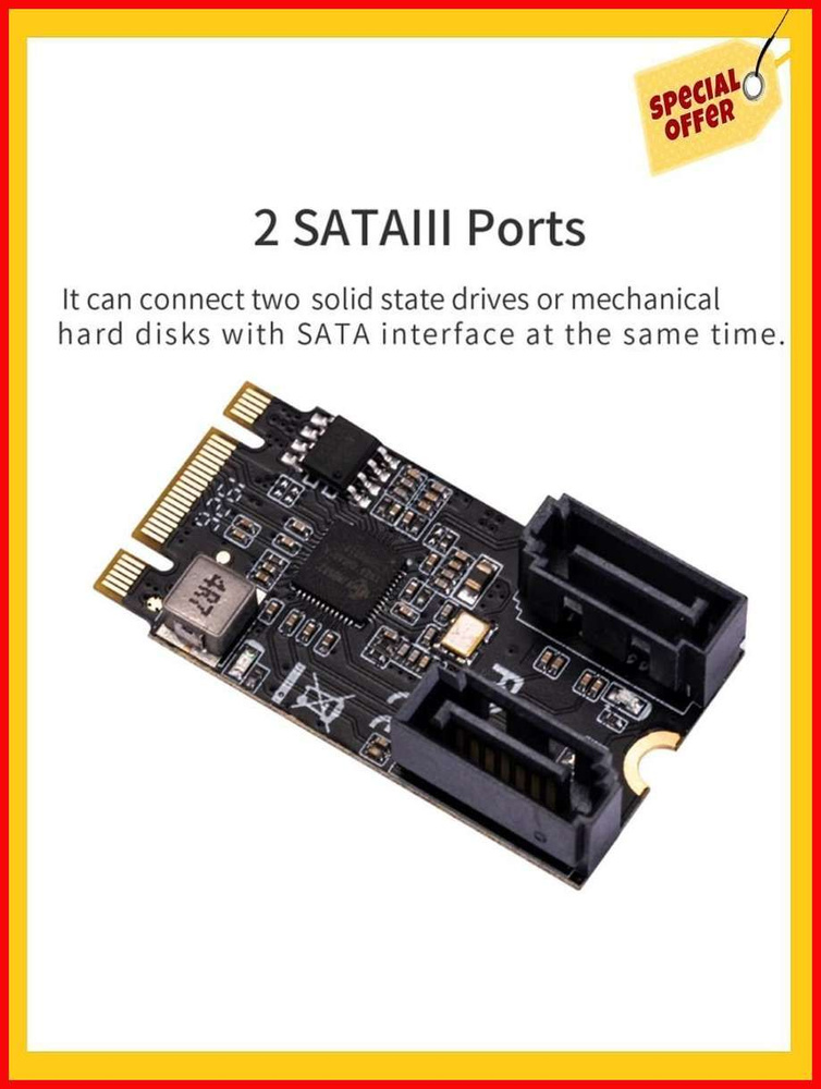 M2 PCIE NVMe SATA6G 2-портовый III 6 Гбит/с M.22X42 Key и плата адаптера B JMB582 купить на OZON ...