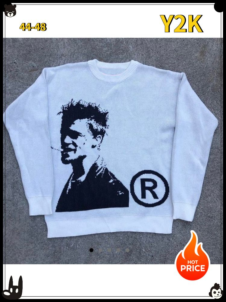 Свитер Женский, Мужской Raf Simons белый Политекс, размер 44 Без застежки Бахрома, Наплечники ...