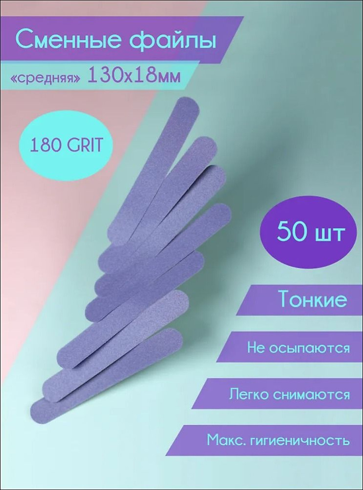Сменные файлы 130*18 мм 180 грит, 50 шт. / Сменные файлы на пилку 180 грит купить на OZON по ...