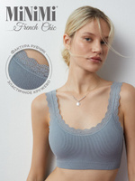 Топ Женский Minimi светло-розовый, размер 44, 46 В рубчик Китай Без застежки Однотонный купить c ...