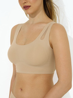 Топ-бра Женский Smelee бежевый, телесный, размер 70A, 70B Полиамид, Эластан Повседневный Съемные ...