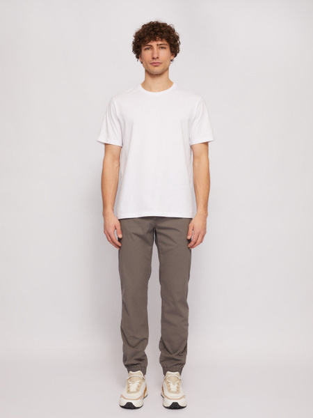 Брюки Мужской Zolla зауженные серый Хлопок, Эластан Повседневный, размер 50 Лето, рост 182-188 ...