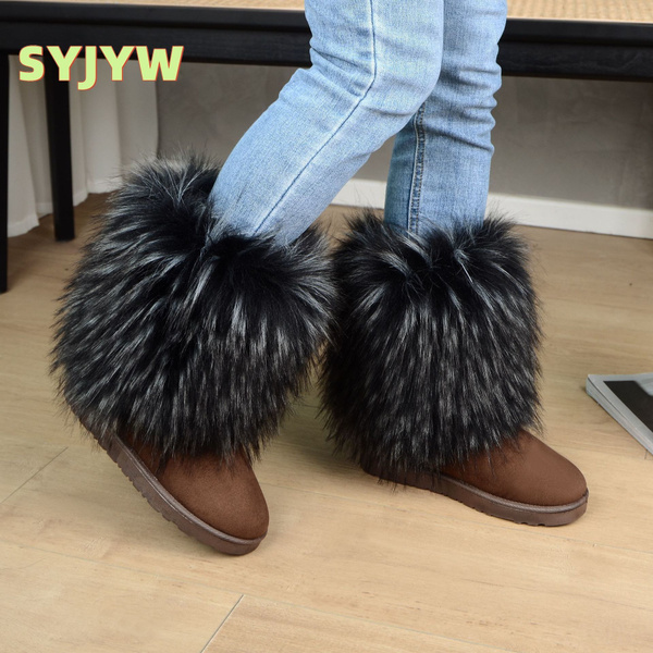 Сапоги Женский SYJWY унты, размер 40 черный, белый Зима Кисточки Без застёжки купить c доставкой ...