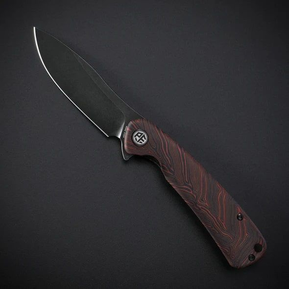 Нож складной Petrified Fish PFE14 Rogue, красный Gmascus с черным ...