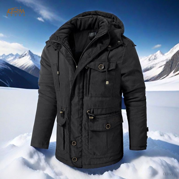 Куртка Мужской KERNA Бант черный лацканы Полиэфирное волокно, размер 50 Длинный куртка-пилот ...