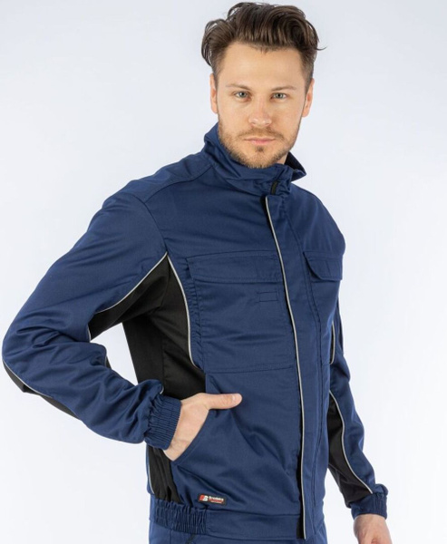 Куртка рабочая Мужской BRODEKS, размер 58, 56 синий, рост 182-188 Смесовая ткань Однотонный ...