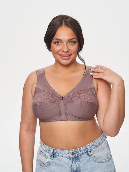 Бюстгальтер Женский BLISSENSE мягкая чашка без каркаса, без косточек, размер 115E коричневый ...