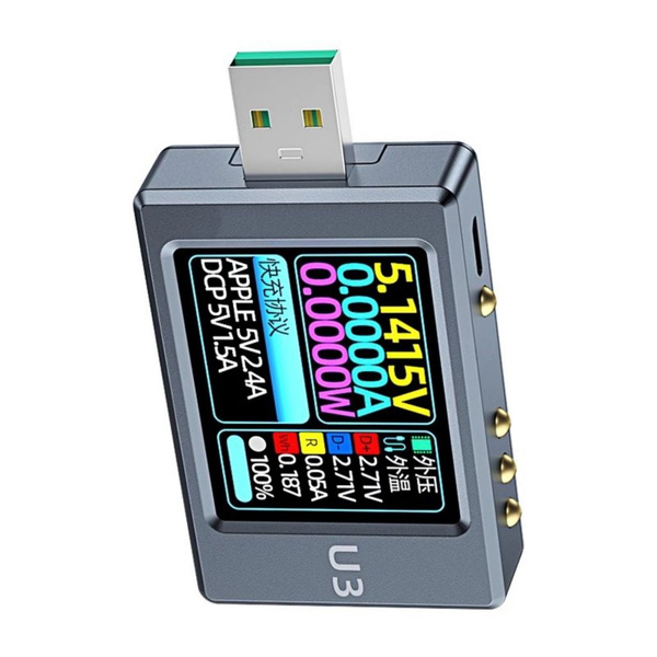 U3 USB Тестер Измеритель текущего напряжения QC5 PD3.0 2.0 Протокол ...