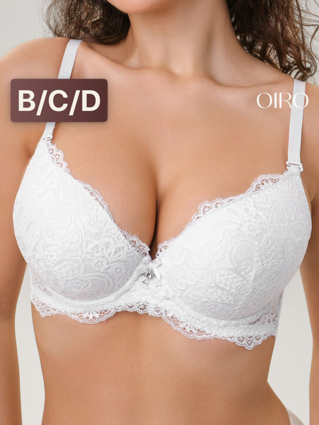 Бюстгальтер Женский OIRO формованная чашка, размер 105D белый Полиэстер, Полиамид Повседневный ...