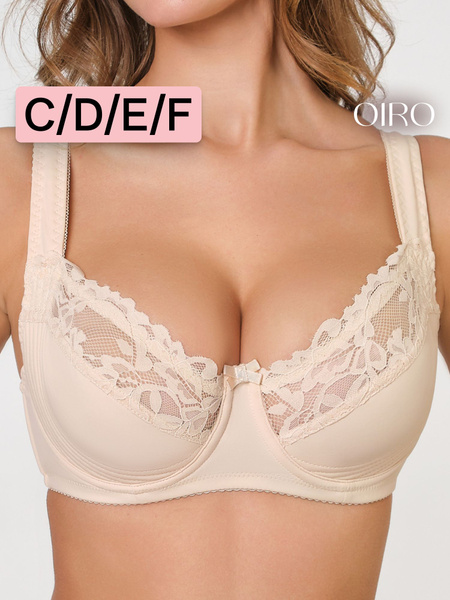 Бюстгальтер Женский OIRO мягкая чашка на каркасе, на косточках, размер 85E бежевый Нейлон ...