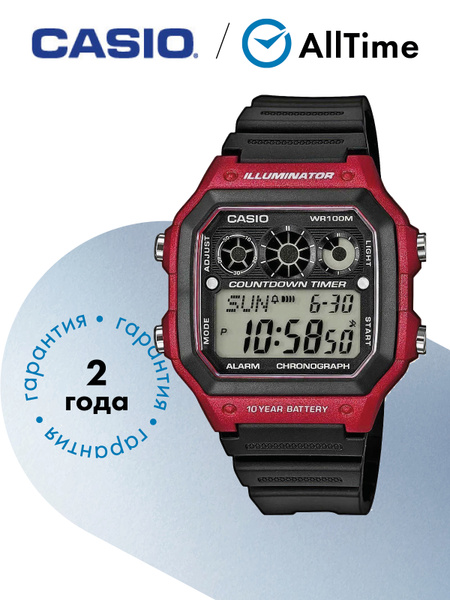 Часы наручные мужские электронные Casio Collection Ae 1300wh 4a купить на Ozon по низкой цене