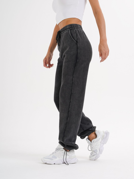 Брюки Женский XF.BUSF широкие, утепленные черный графит Спортивный, размер 52, 54 Резинка ...