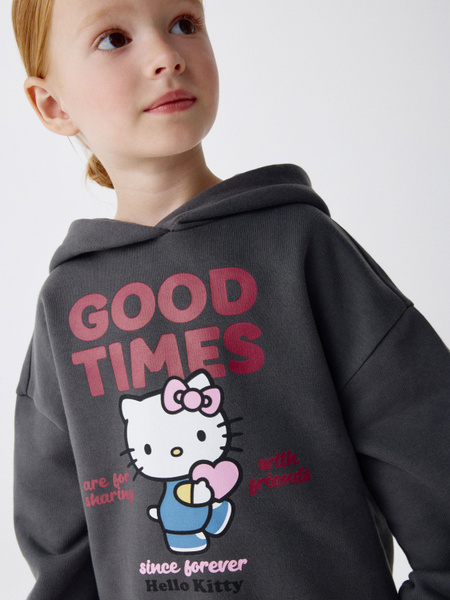 Худи Девочки SELA темно-серый, размер 110 свободный Узбекистан купить c доставкой на OZON по ...