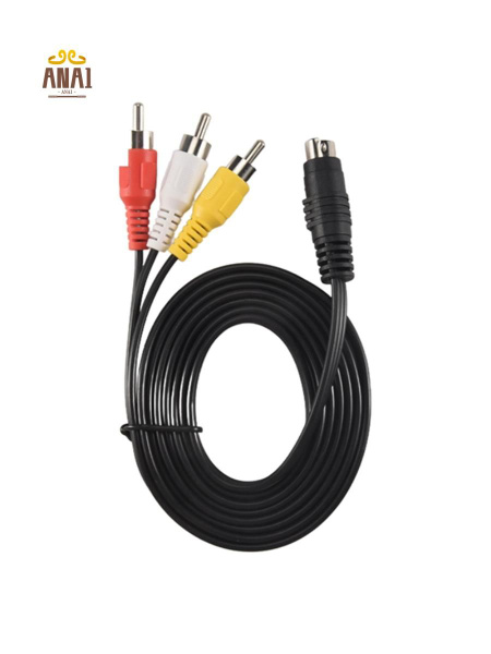 1.5M 4.9ft 3 Male to 4 Pin S-Video TV Кабель-переходник совместим с ПК ...