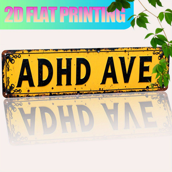 Декоративные металлические настенные знаки ADHD Avenue с чёрными ...