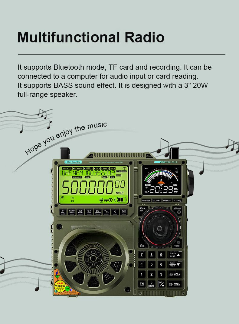 HanRongDa Магнитола HRD-C919, темно-серый купить на OZON по низкой цене ...