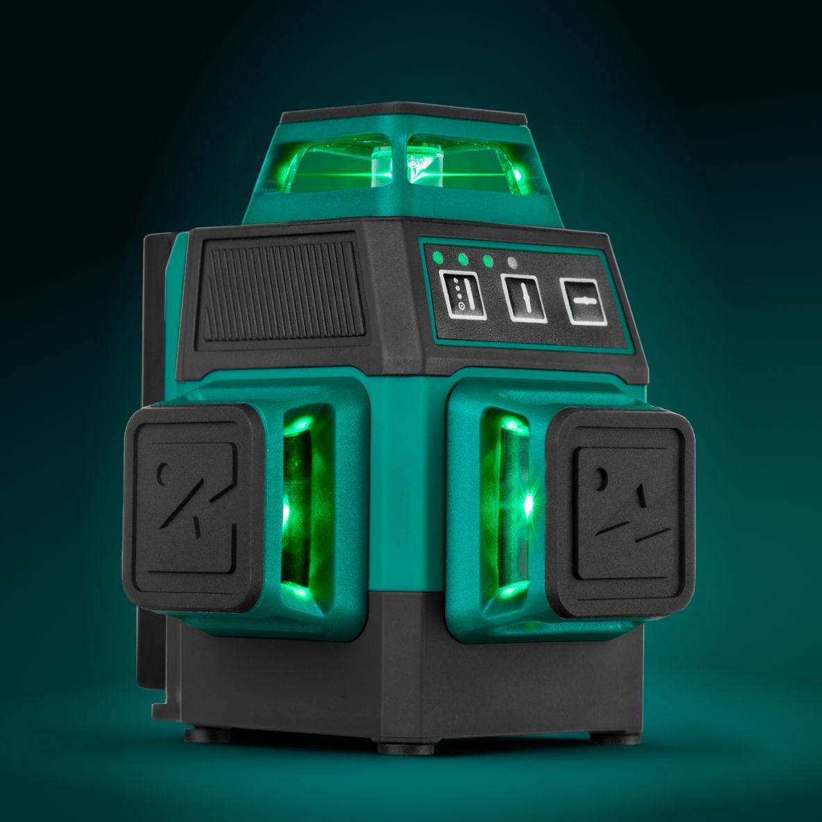 Rokodil / Компактный лазерный уровень 3D, зеленый луч SHARP / RAY AIR, 12 линий ...