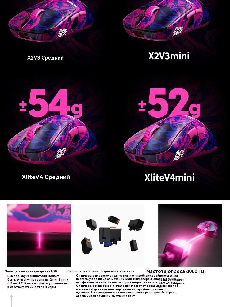 Игровая мышь беспроводная Pulsar беспроводная X2-CrazyLight , пурпурный ...
