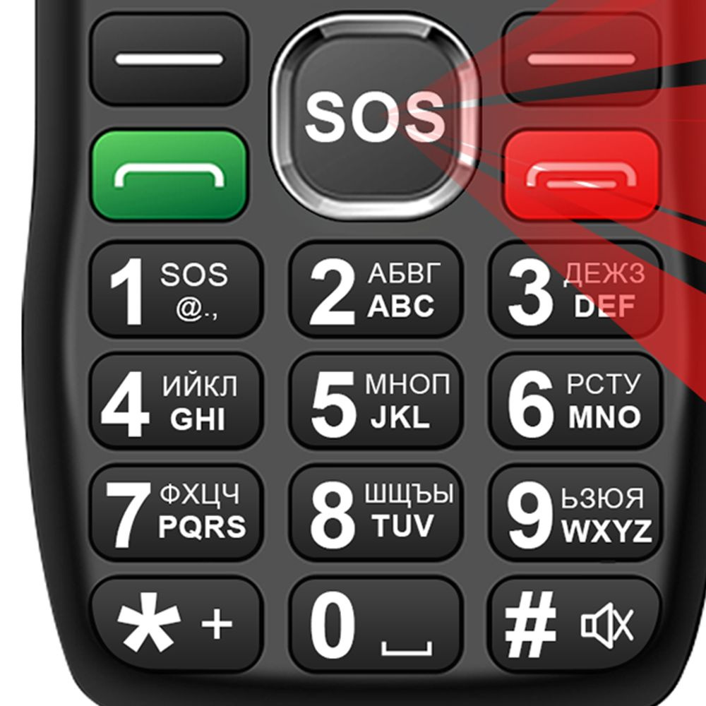 Мобильный Телефон кнопочный TBD1 с русской клавиатурой, кнопкой SOS, 2G ...