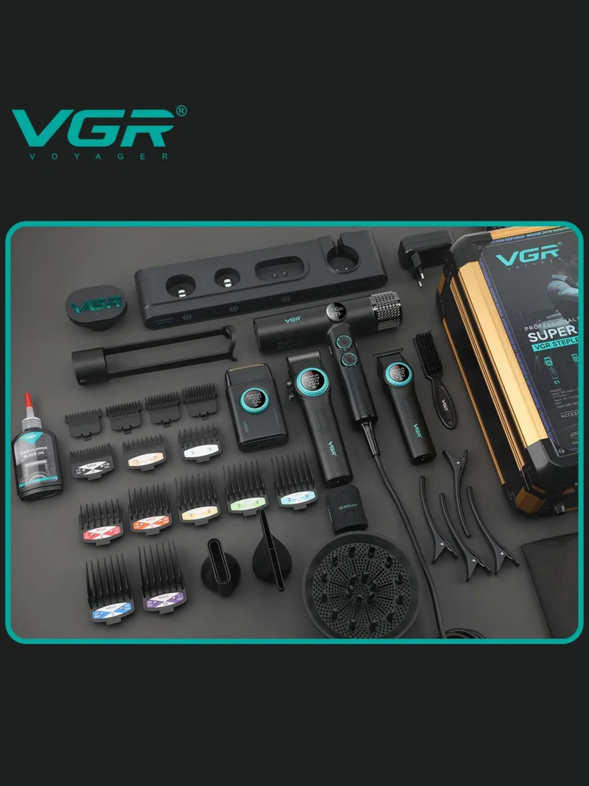 VGR Машинка для стрижки STEPLESS PRO 4 IN 1, черный купить на OZON по ...