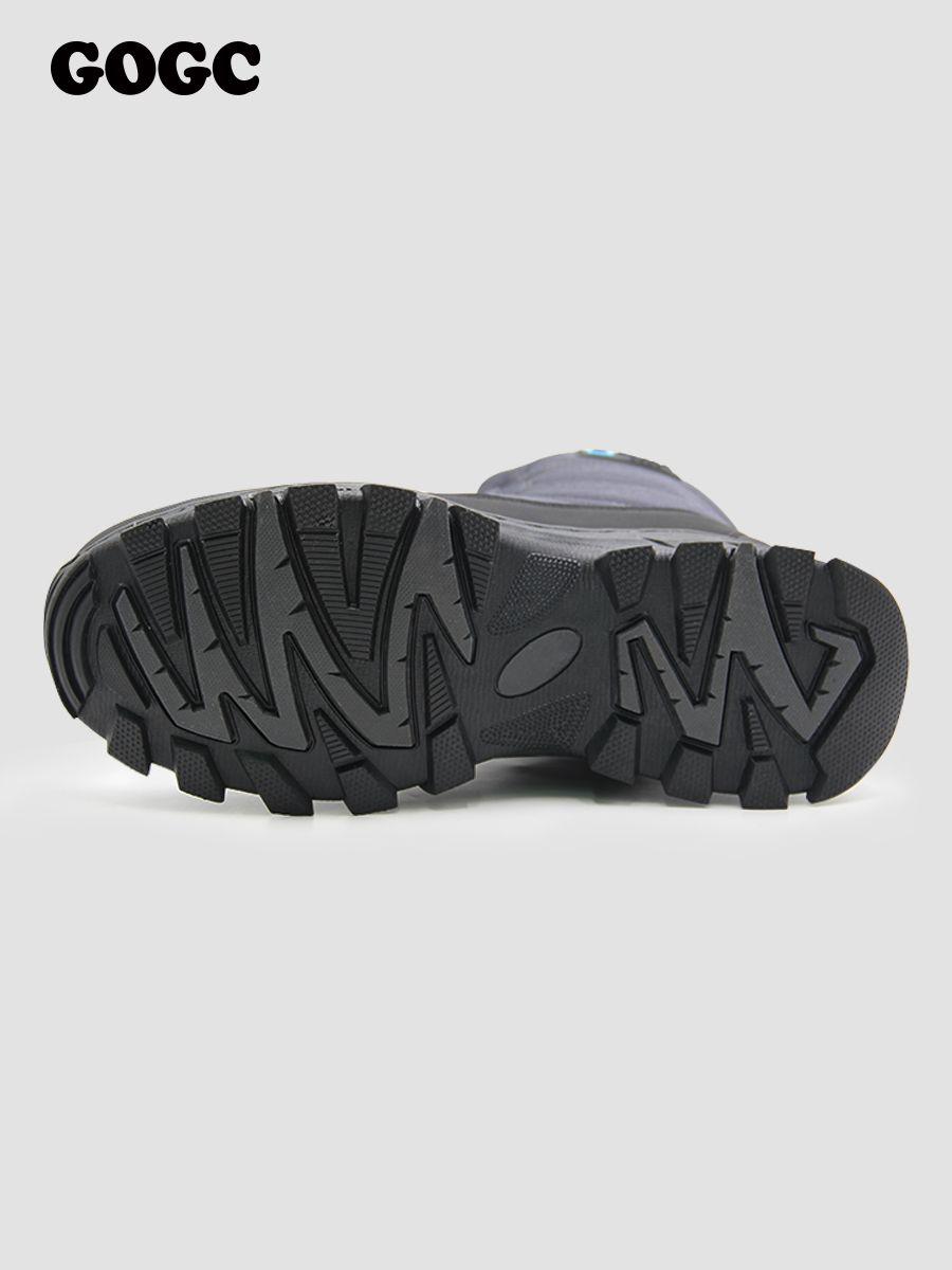 Дутики Мужской GOGC темно-серый Мех искусственный, Нейлон Зима Шнурки Россия Бахрома Высокая ...