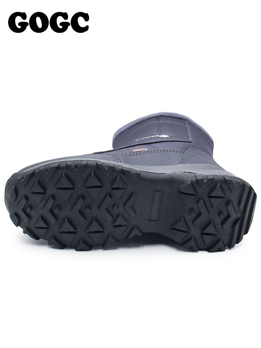 Дутики Женский GOGC синий бархат Мех шерстяной Зима Молния Россия Бахрома Укрепленная пятка ...