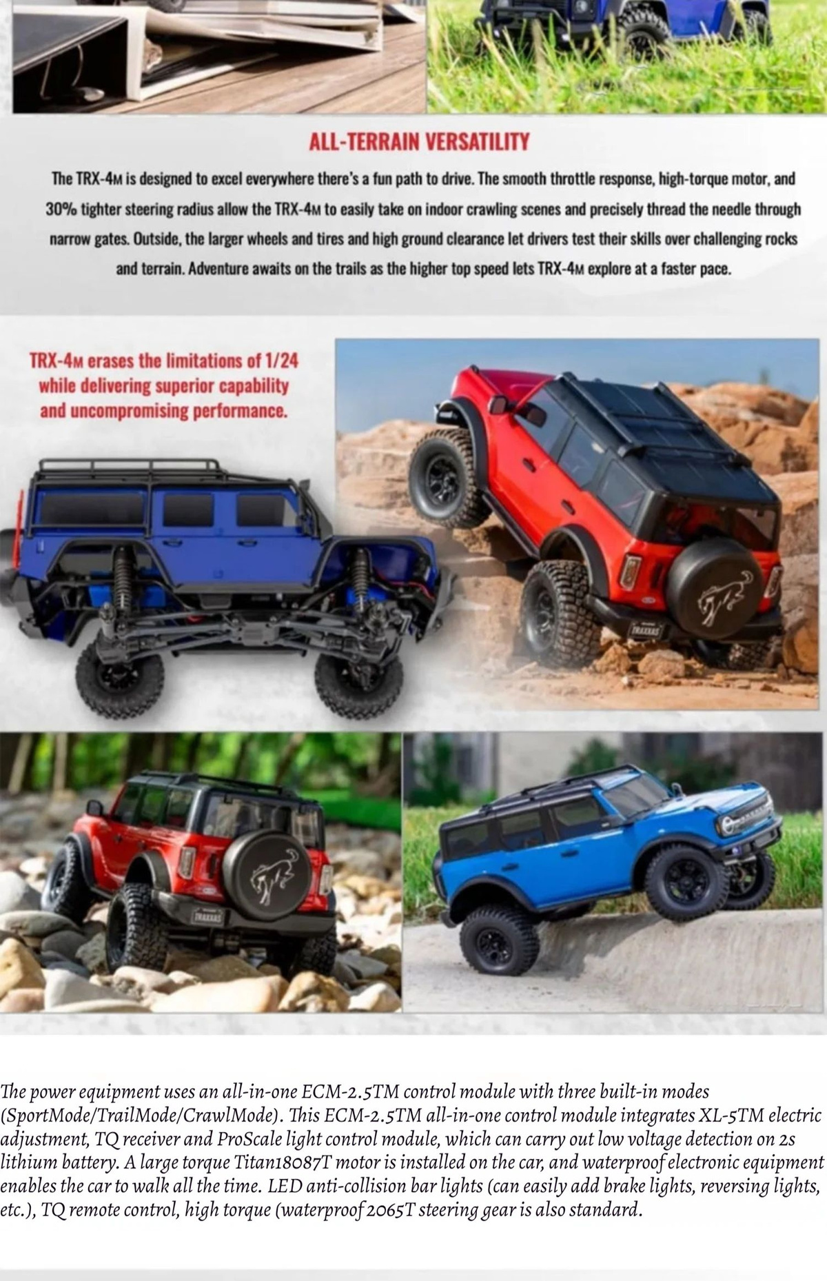 TRAXXAS TRX4M 1/18 RC внедорожник 4WD электрический краулер ...