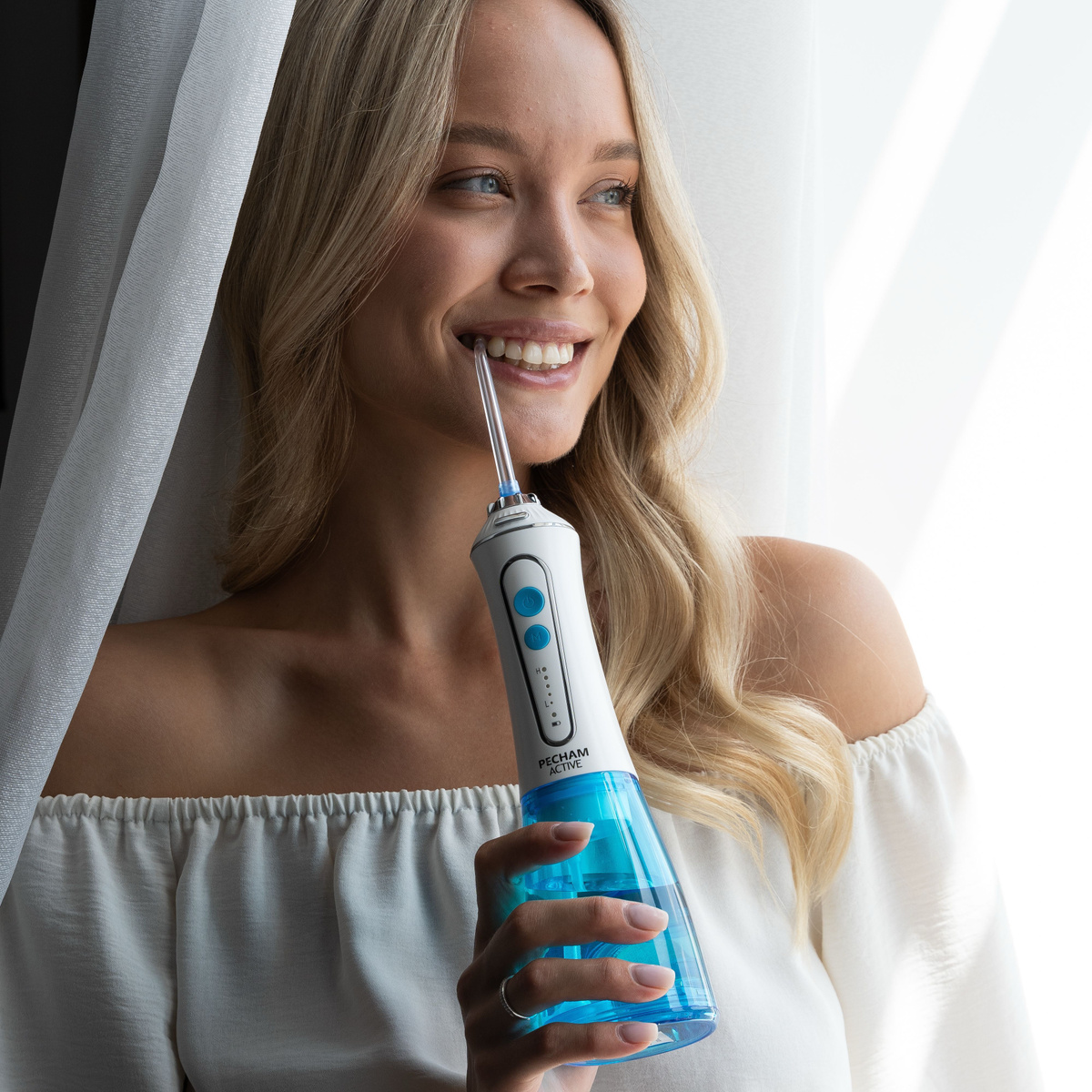 Ирригатор для полости рта и зубов портативный PECHAM Active White PC-2000 дорожный с чехлом ...