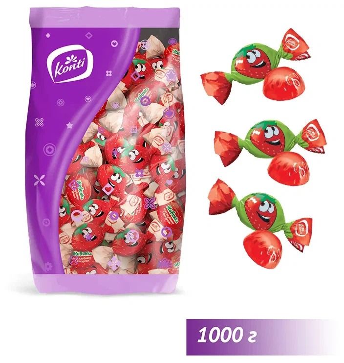 Конфеты Konti Живинка Клубн/йогурт желейн 1 кг купить на OZON по низкой ...