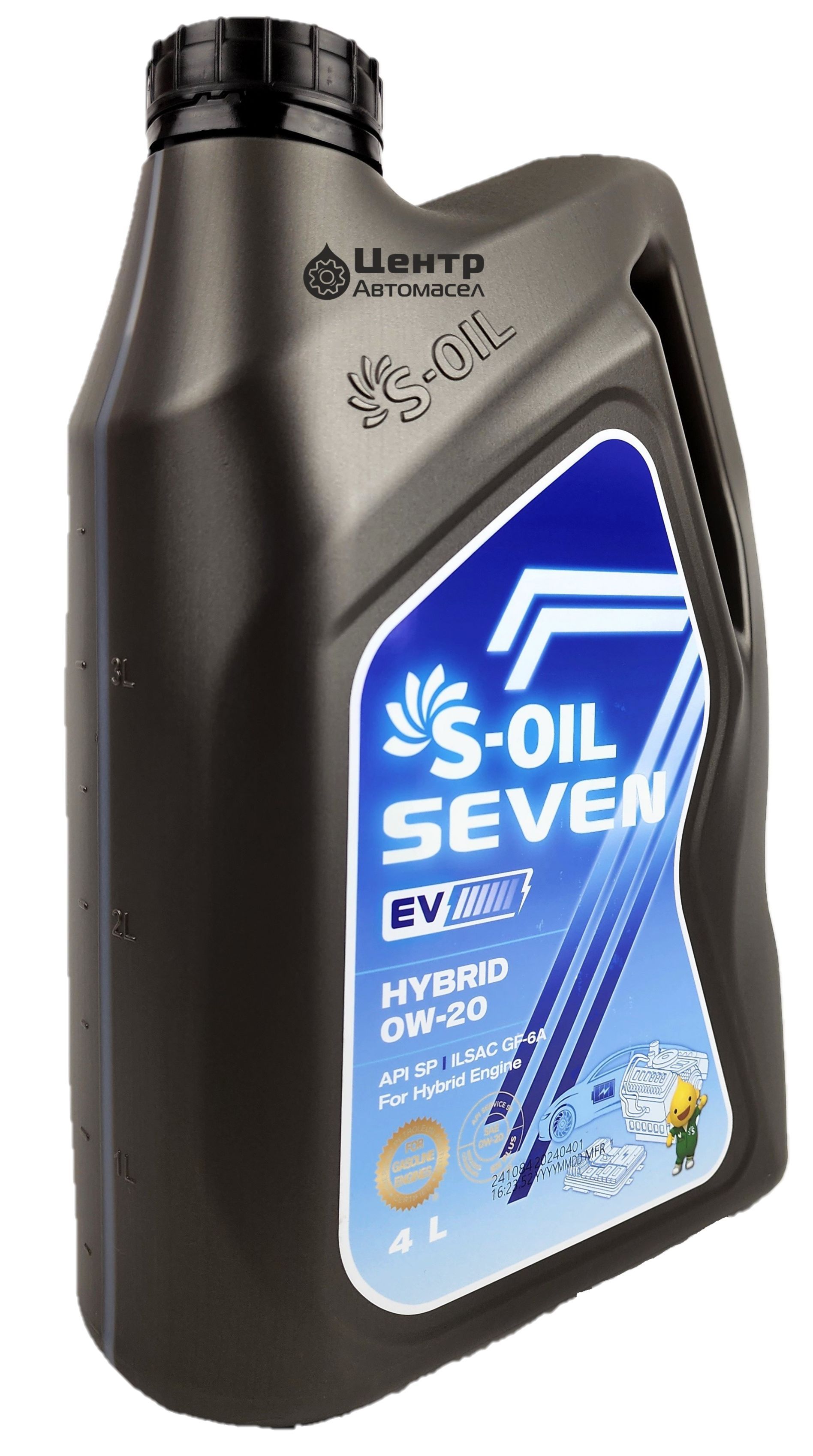 Масло моторное S-OIL SEVEN EV HYBRID 0W-20 Синтетическое 4 л E108724 ...