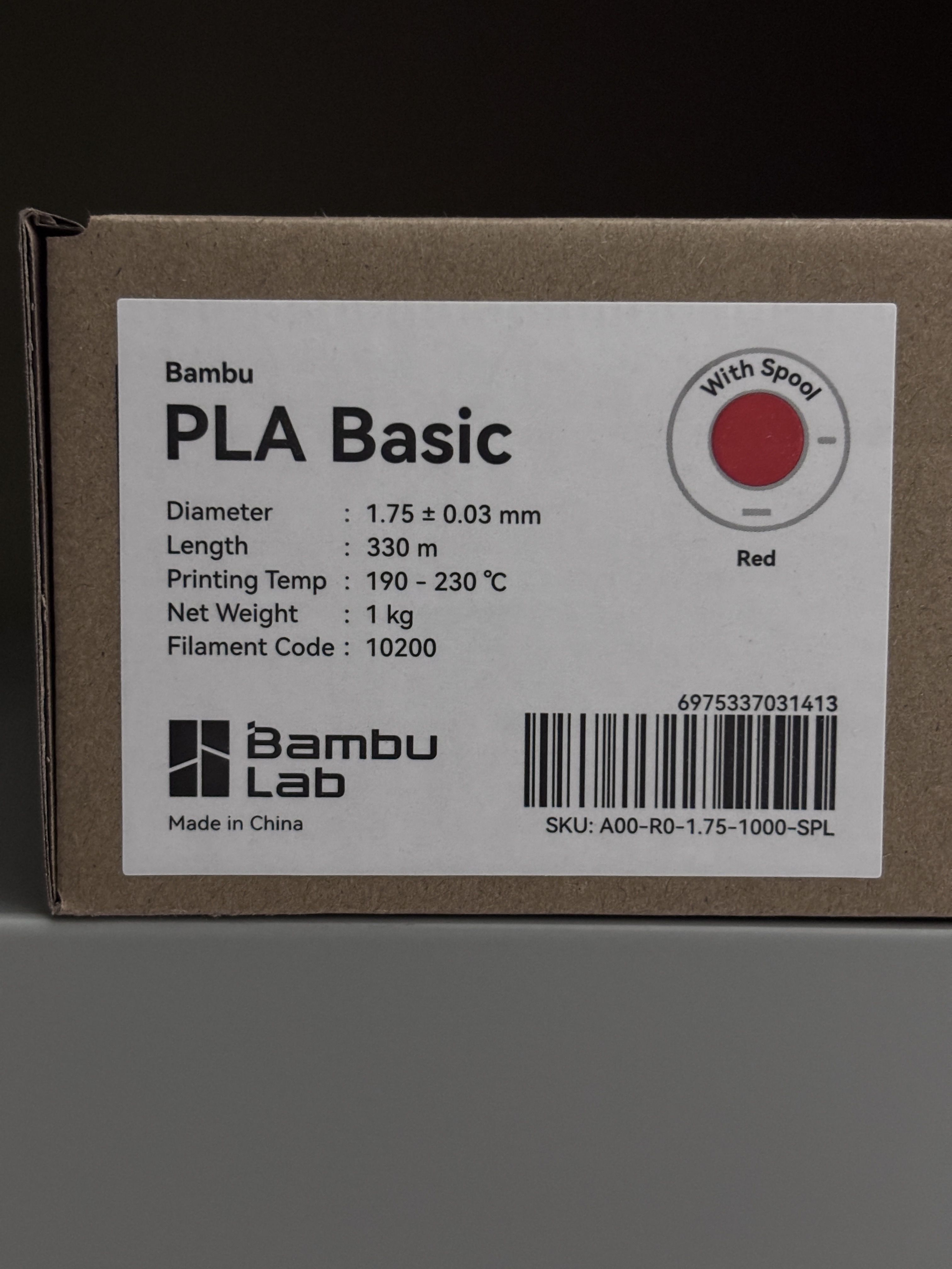 PLA Basic, Артикул: Red (10200), пластик на катушке. купить на OZON по ...
