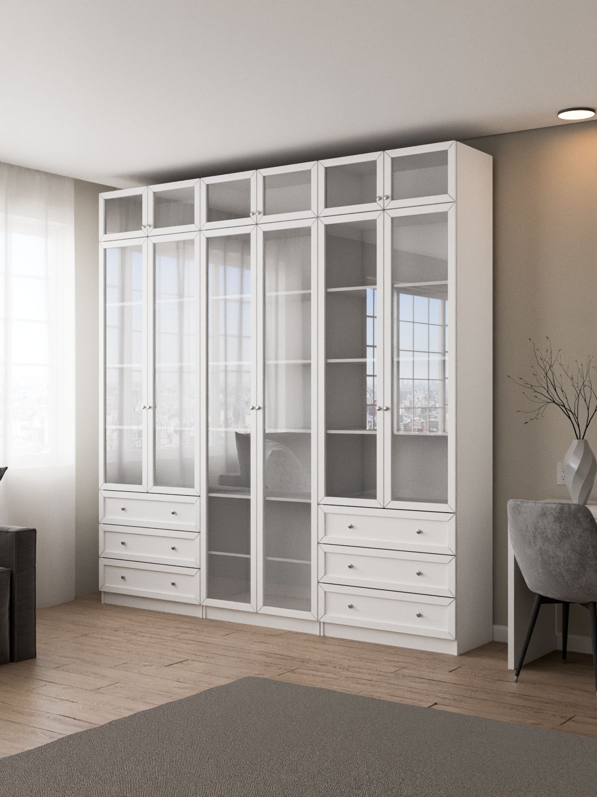 Шкаф-витрина Гергоцини, 260x60x270 см купить c доставкой на OZON по ...