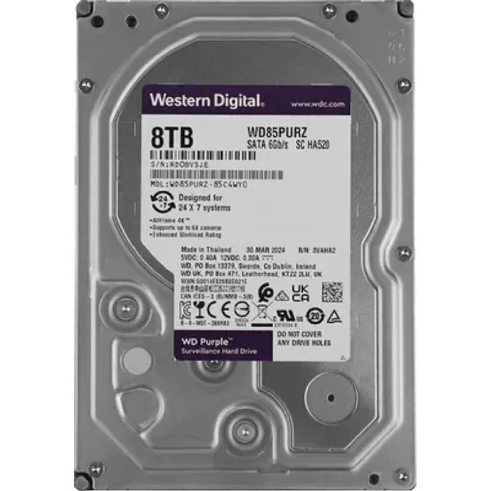 Western digital Жесткий диск 8TB WD Purple WD85PURZ HDD 8 ТБ Внутренний ...