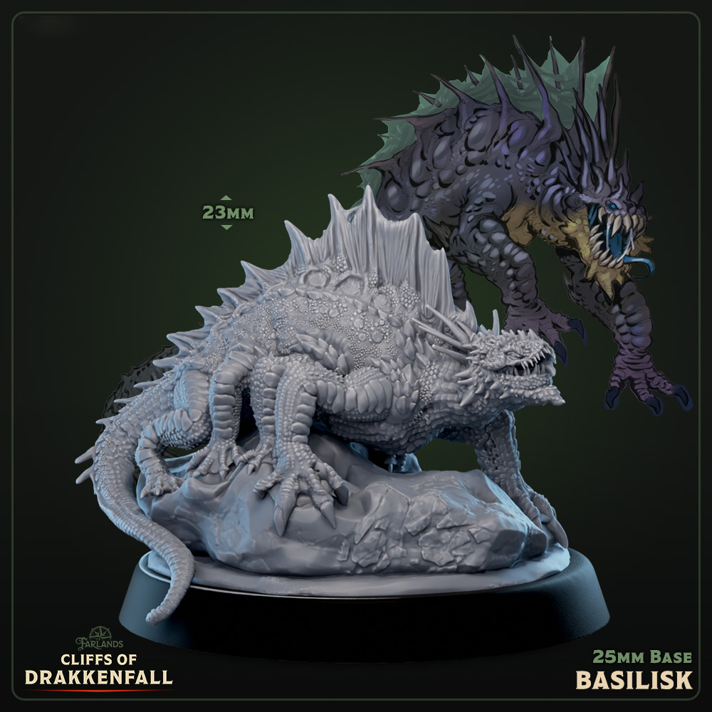 Миниатюра для ДнД "Basilisk" 1 шт. подставка 25 мм для DnD, Подземелья ...