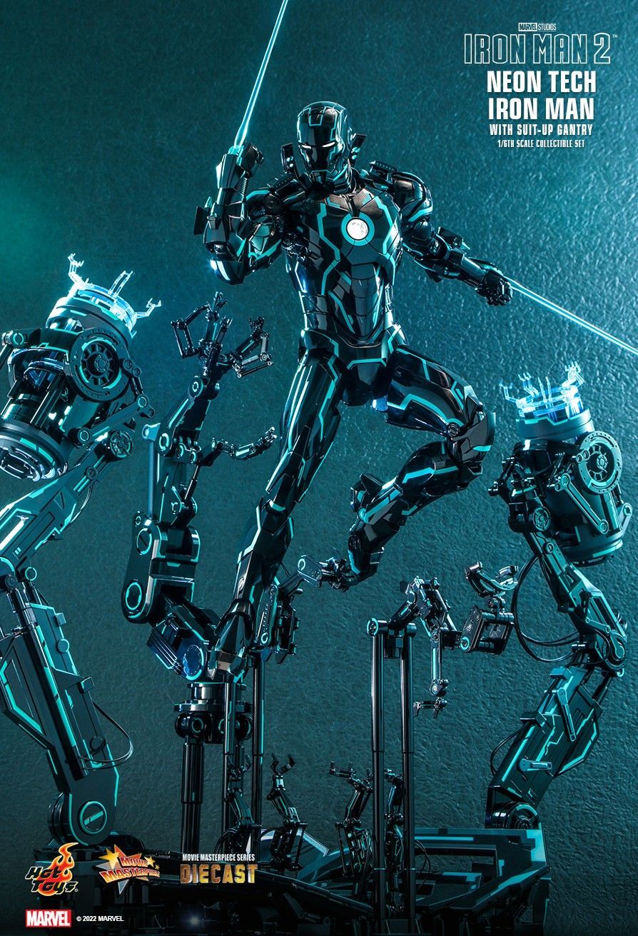 Hot Toys Exclusive MMS672D50, Iron Man 2, Neon Tech Iron Man with Suit ...