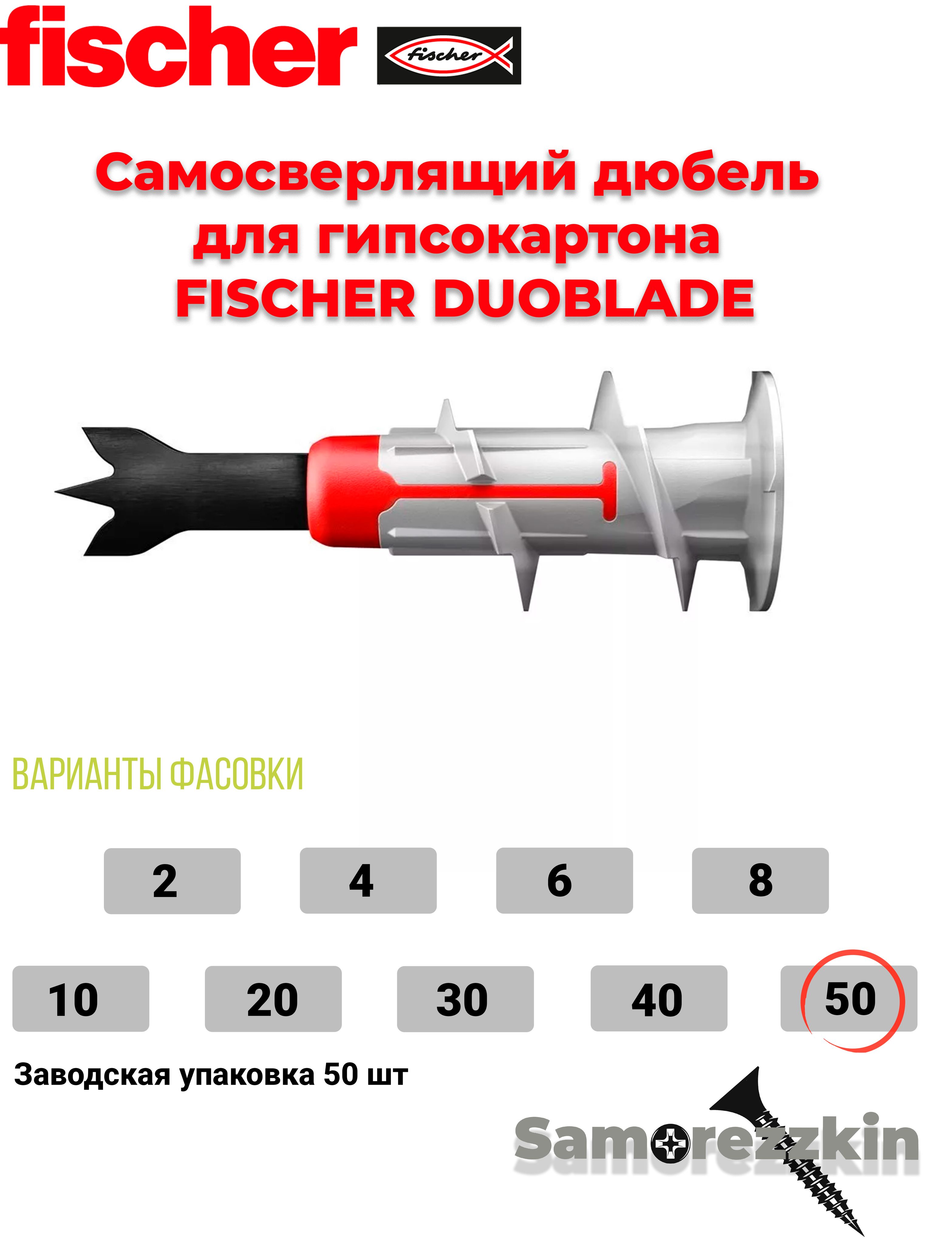 Fischer DUOBLADE дюбель 44 мм самосверлящий для гипсокартона купить на ...
