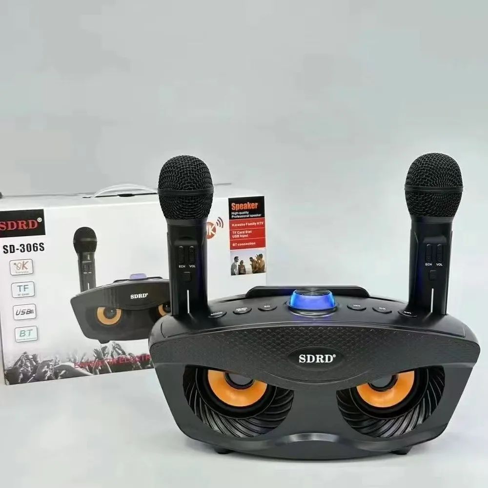 Караоке система беспроводная с двумя микрофонами SDRD SD-306 Plus Серый ...