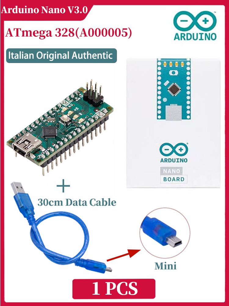 Итальянский контроллер Arduino Nano V3.0 с микроконтроллером ATMEGA 328 ...