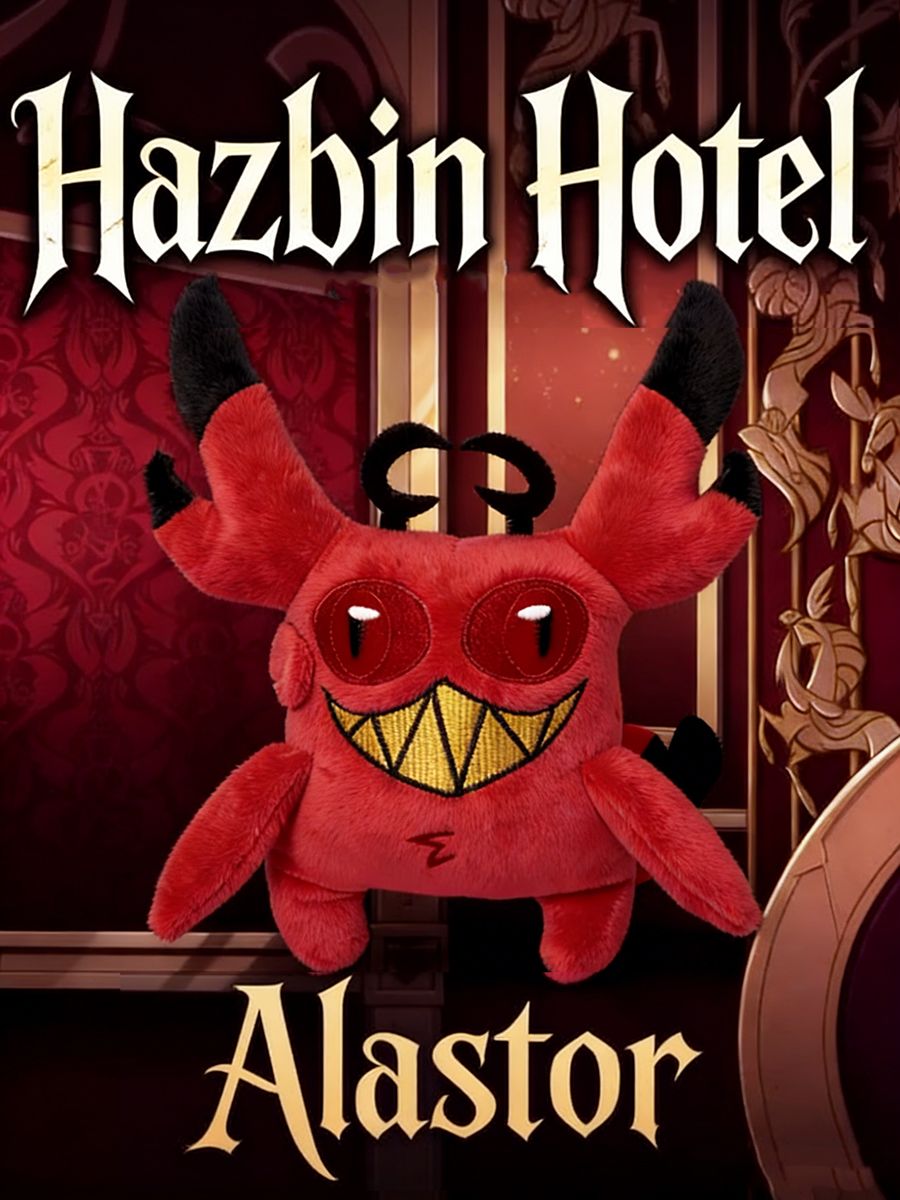 Мягкая Игрушка аниме Отеля Хазбин Cursed Cat Alastor 25cm/ Hazbin Hotel ...