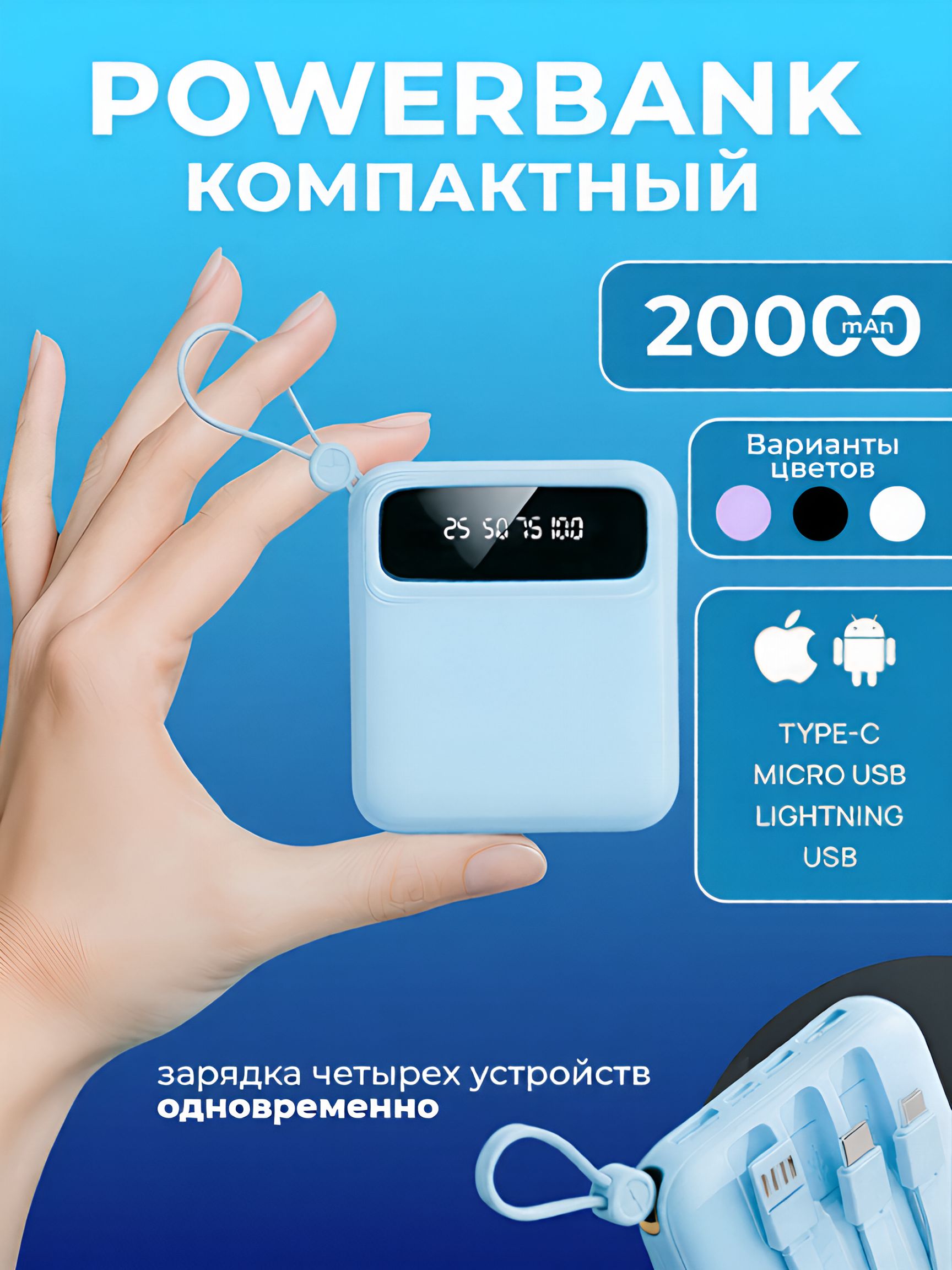 Внешний аккумулятор (Power Bank) ZOMN повербанки 20000 купить c ...