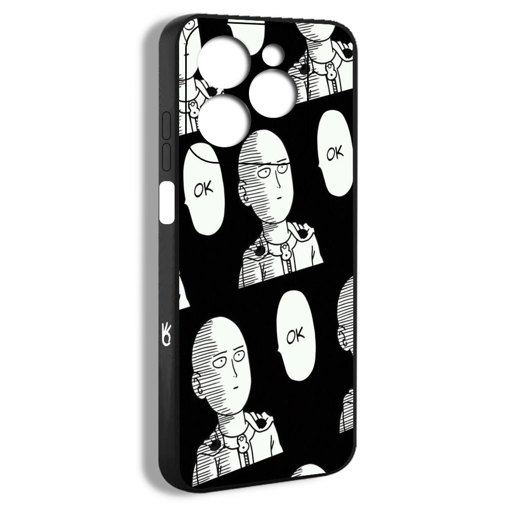чехол для смартфона Подходит для Tecno Spark Go 2024 Ванпанчмен Сайтама смешная манга белый