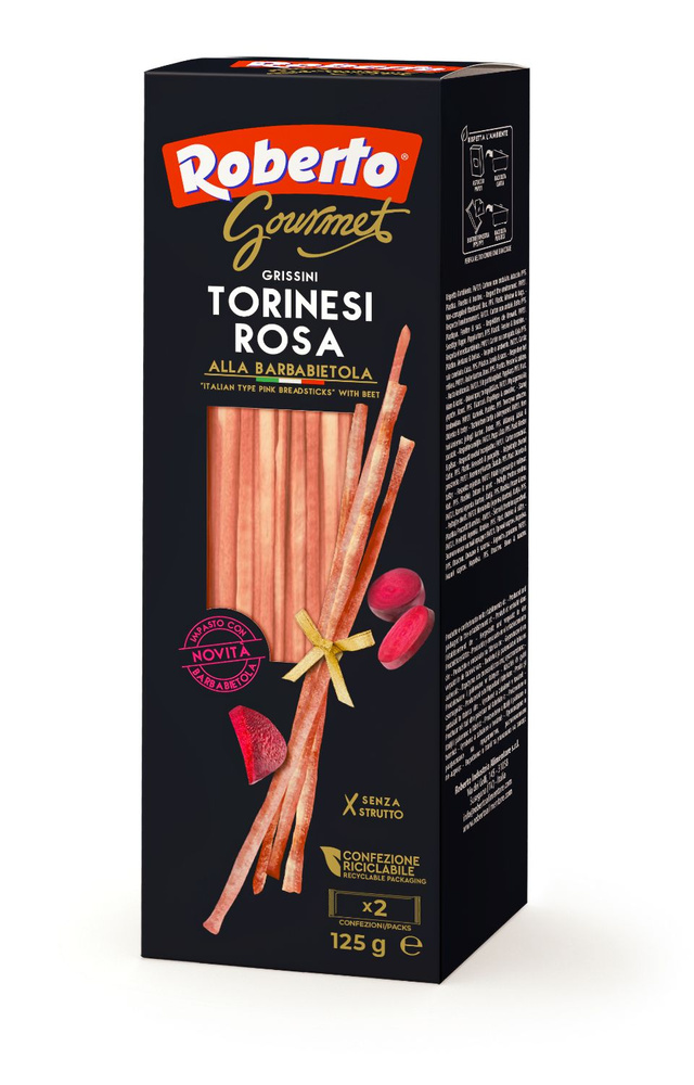 Roberto Grissini Torinesi Rosa Гриссини хлебные палочки со свеклой, 125 ...