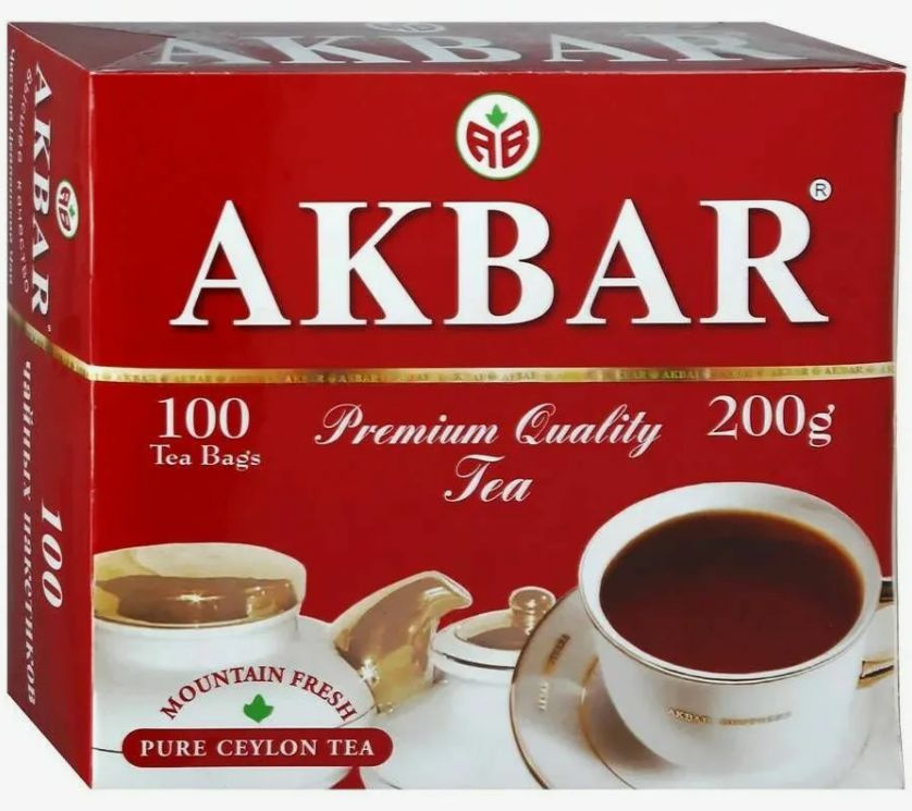 Чай чёрный АКБАР красно-белый 100 пак - купить с доставкой по выгодным ...