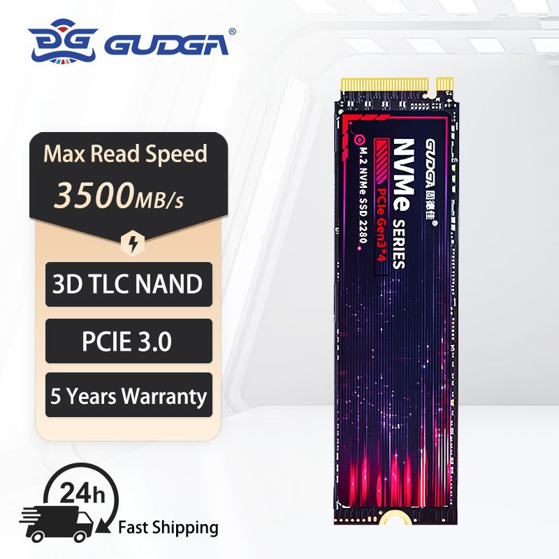 512 ГБ Внутренний SSD-диск GUDGA M.2 PCIe NVMe 3.0 (Кэш 512 МБ ...